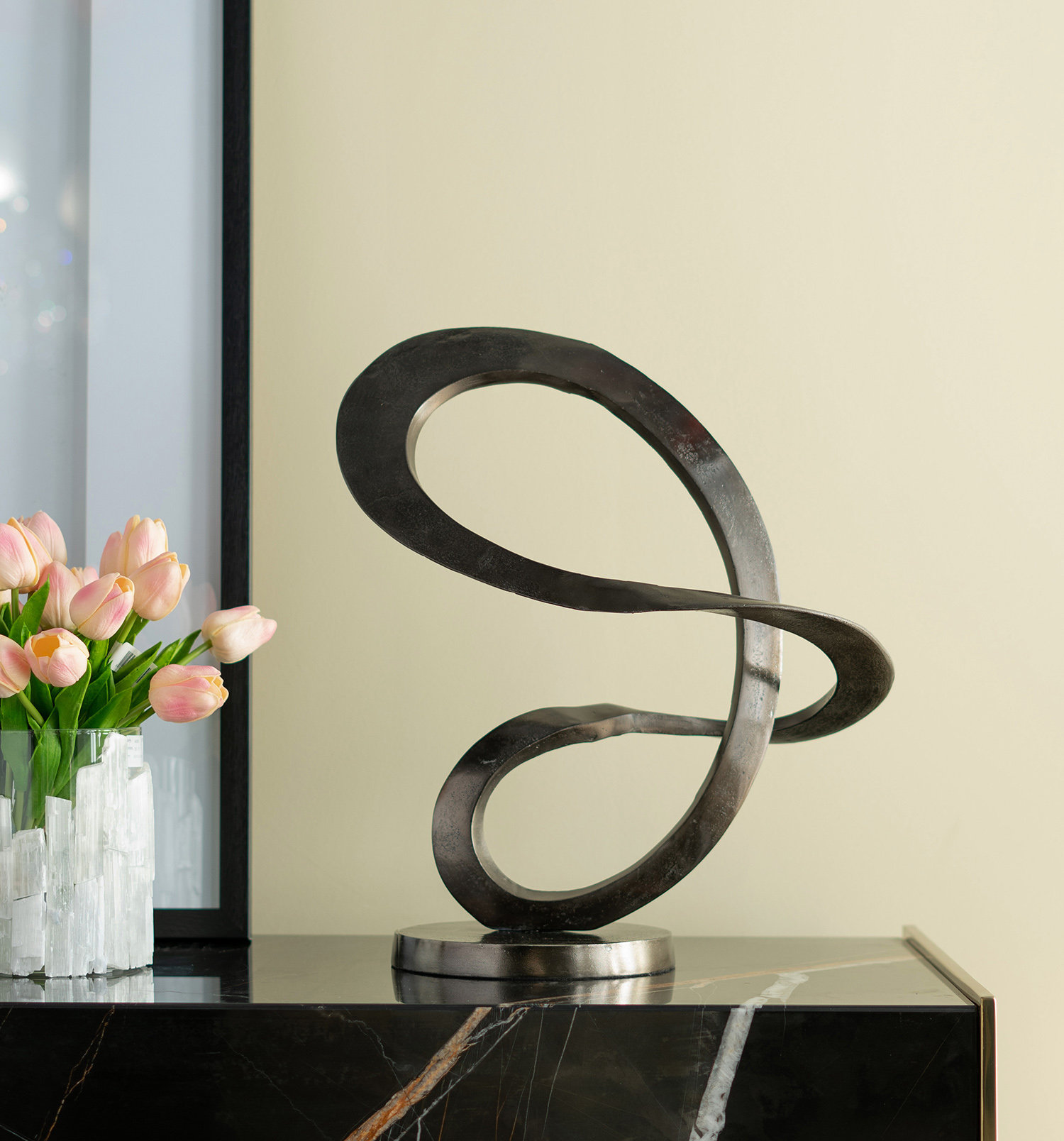 Orren Ellis Lonelle Alu Sculpture on Block Base, Smoke B - Wayfair Canada
