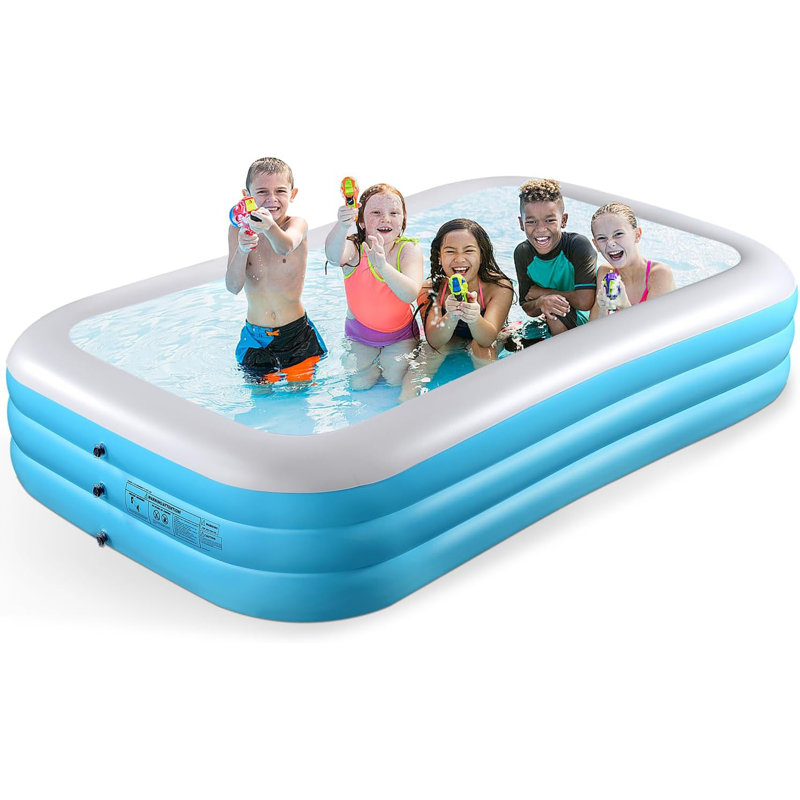 Utibia Inflatable Pool for Kids and Adults-118" X 71" X 22" Full-Sized ...