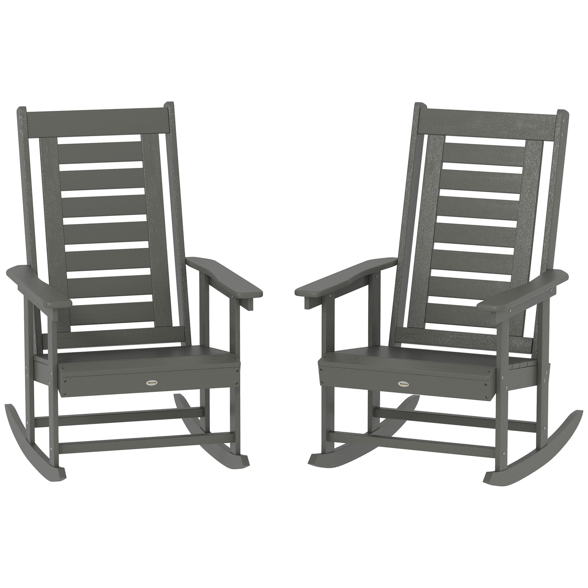 Rosecliff Heights Outdoor Rocking Chairs Set of 2, HDPE Patio Rocking ...
