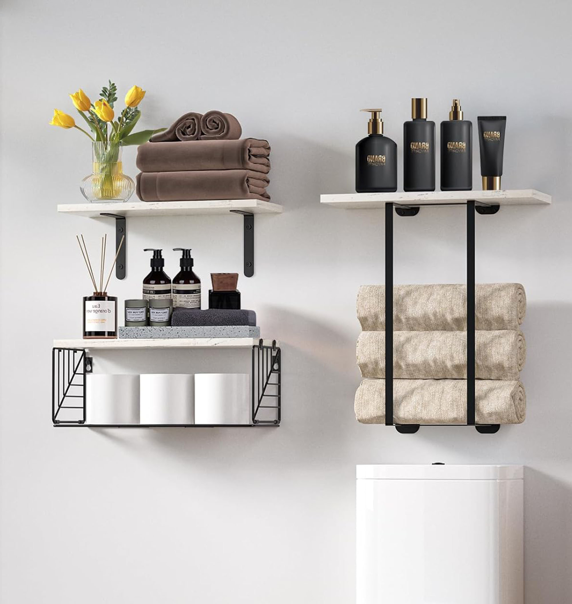 Borough Wharf Floating Shelves with Wire Storage Basket | Wayfair.co.uk