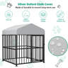 Vivijason Outdoor Dog Kennel, Heavy Duty Metal Frame Fence Dog Cage ...