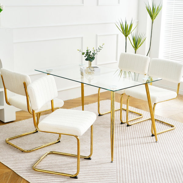 Mercer41 Glass Dining Table Set Glass Table Set Kitchen Table And ...