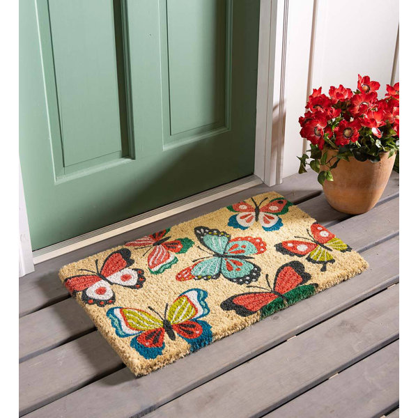 Wind & Weather Butterfly Coir Plush Doormat - Wayfair Canada