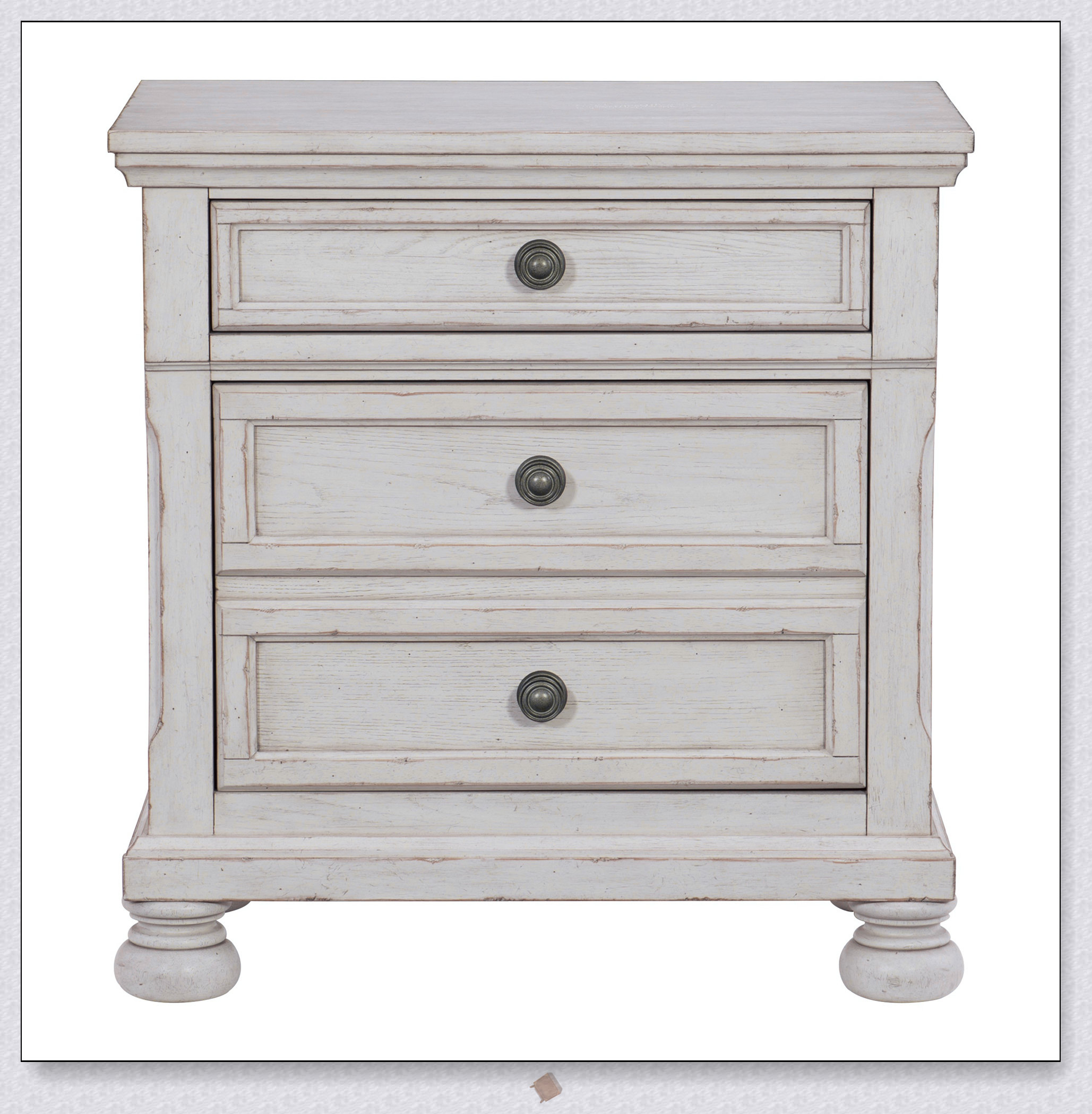 One Allium Way® Transitional Wire-Brushed Finish Nightstand with Hidden ...