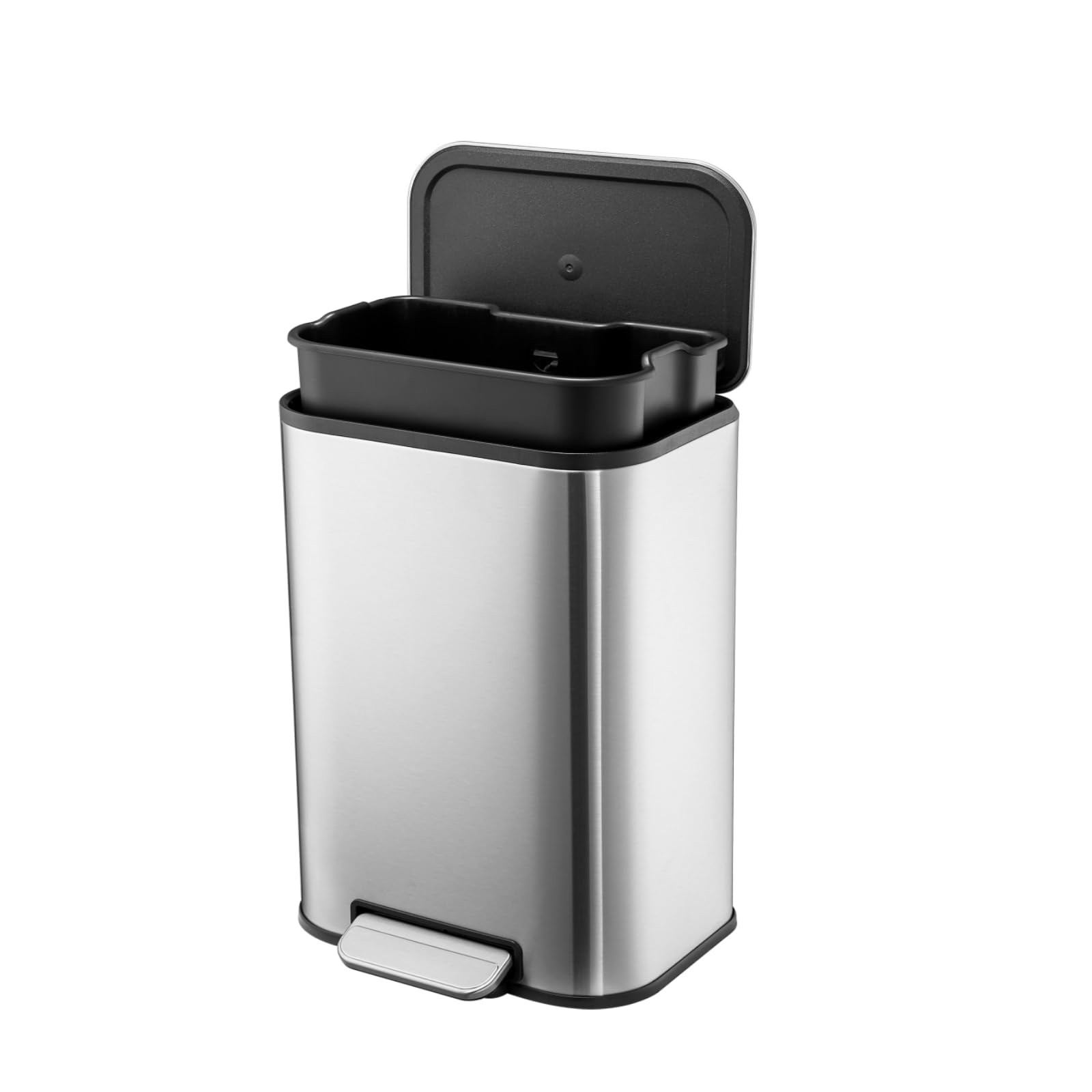 GarveeLife Step Trash Can, Stainless Steel Waste Bin with Soft-Close ...