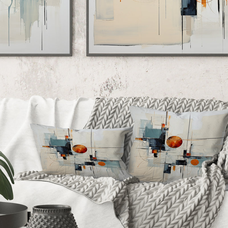 Design Art Beige Minimalist Patchwork III - Minimalism Printed Throw ...