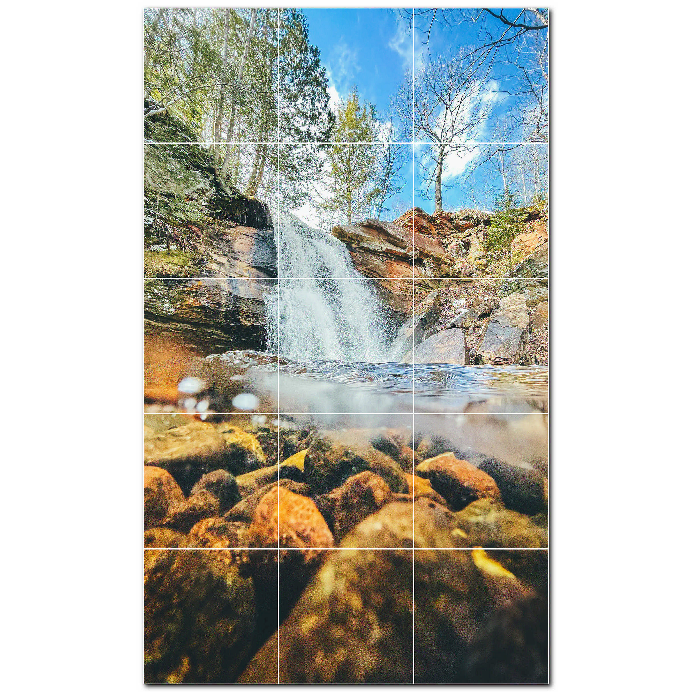 Picture-Tiles.com 18" x 30" Ceramic Waterfalls Photo Decorative Mural ...