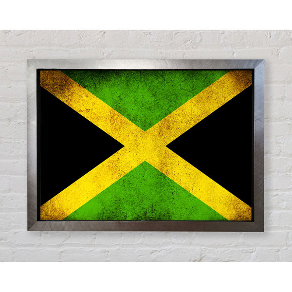 Bright Star Jamaican Grunge Flag - Single Picture Frame Art Prints ...