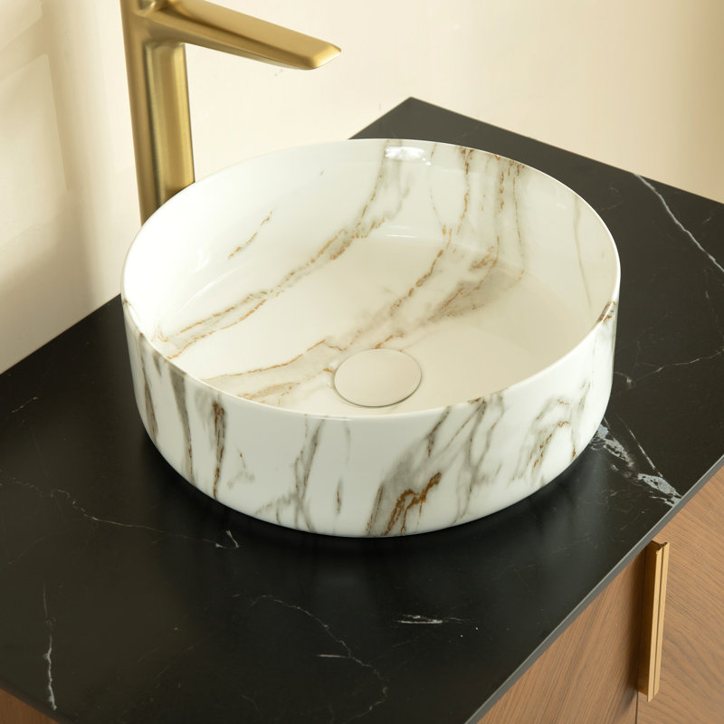 Ebern Designs 30" Wall Mounted Bathroom Vanity with Sintered Stone ...