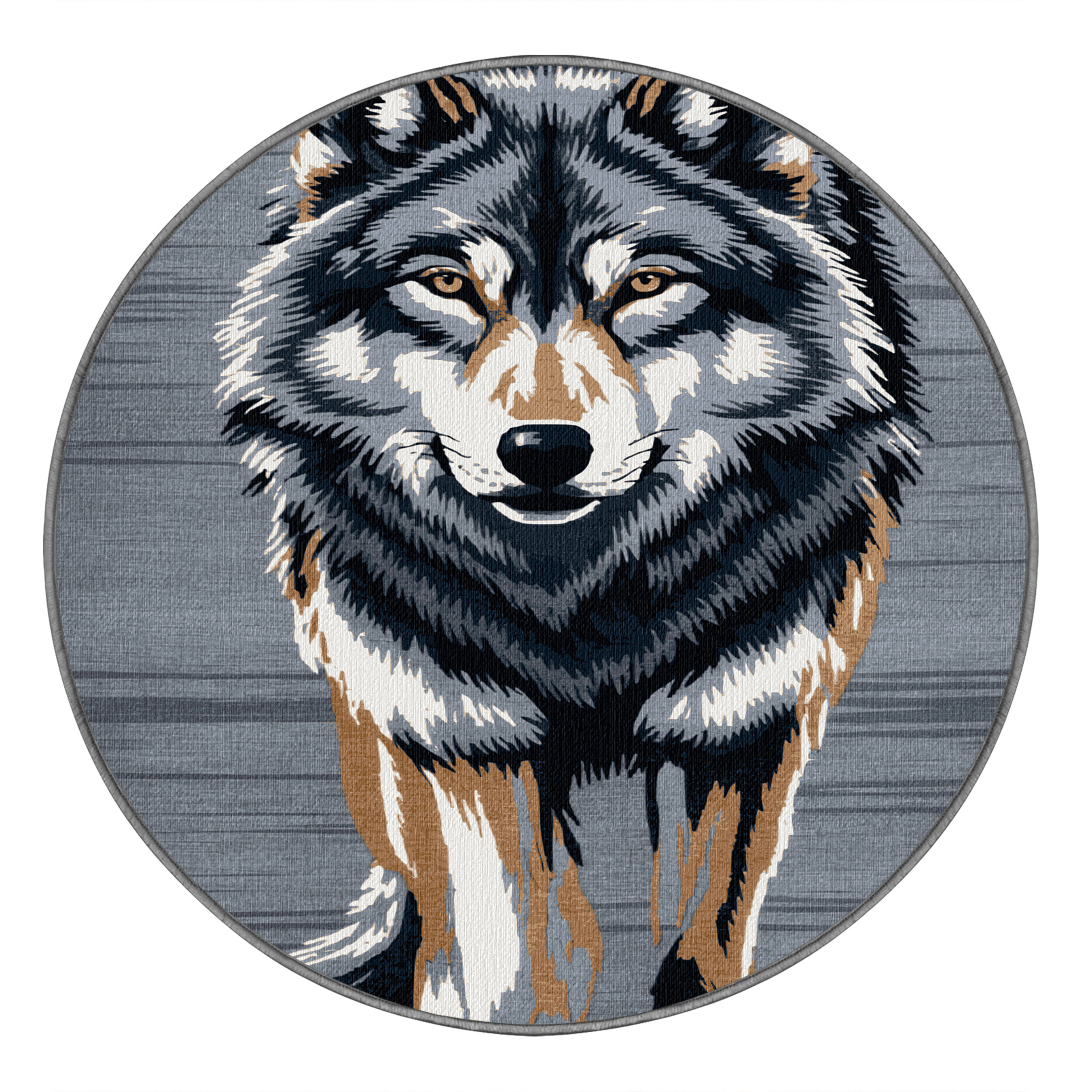 Foundry Select Washable Gray Wolf Wildlife Area Rug | Wayfair