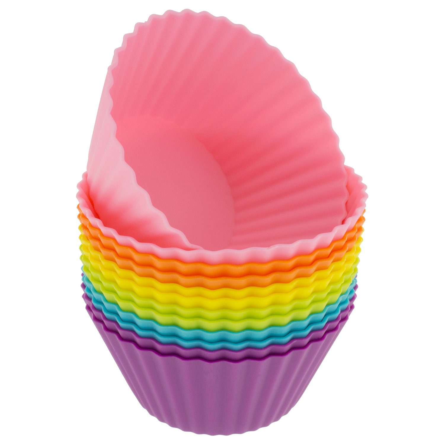Freshware Silicone Standard Round Reusable Cupcake and Muffin Baking ...