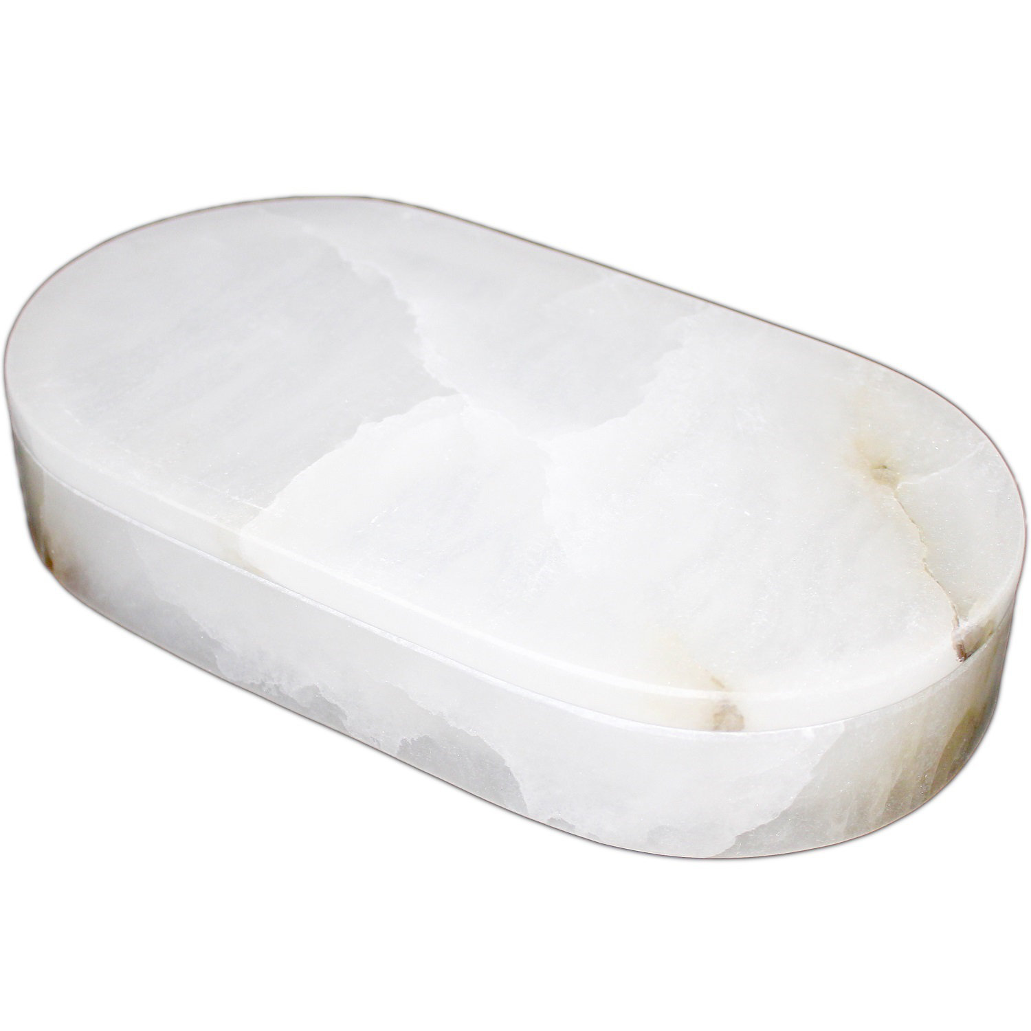 Birch Lane™ Claudine White Alabaster Oval Display Box Sm. | Wayfair