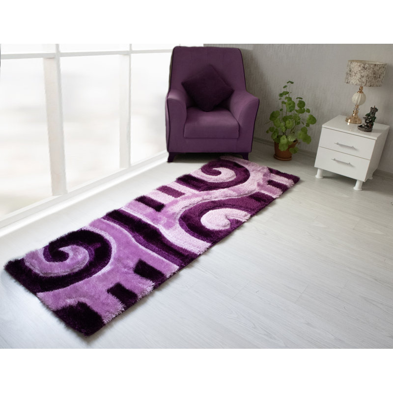 Wrought Studio™ Gustav Polyester White/Black/Pink Rug | Wayfair