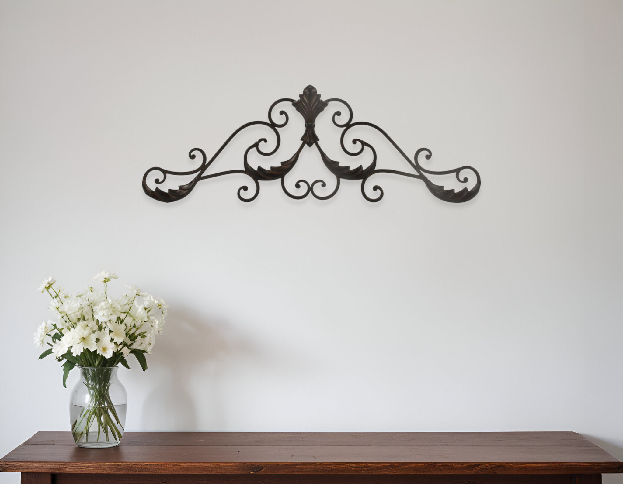 Astoria Grand 32" Rustic Brown Metal Scroll Wall Decor | Wayfair
