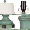 August Grove® Green Resin Table Lamps with Circular Base Charging Ports ...