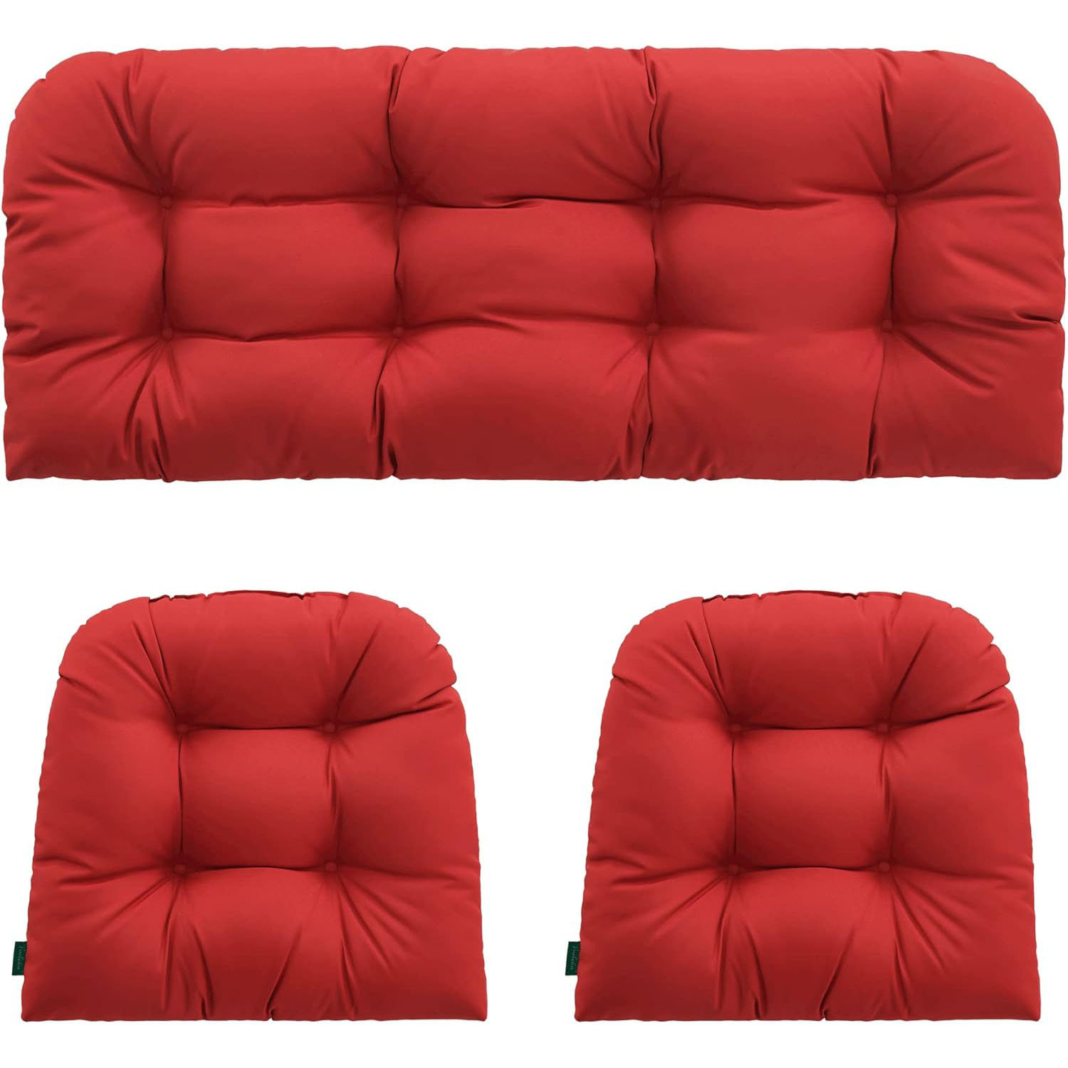 Latitude Run® Coussins de chaise en osier touffetés d'extérieur / d'intérieur de 3 pièces, 1 ...