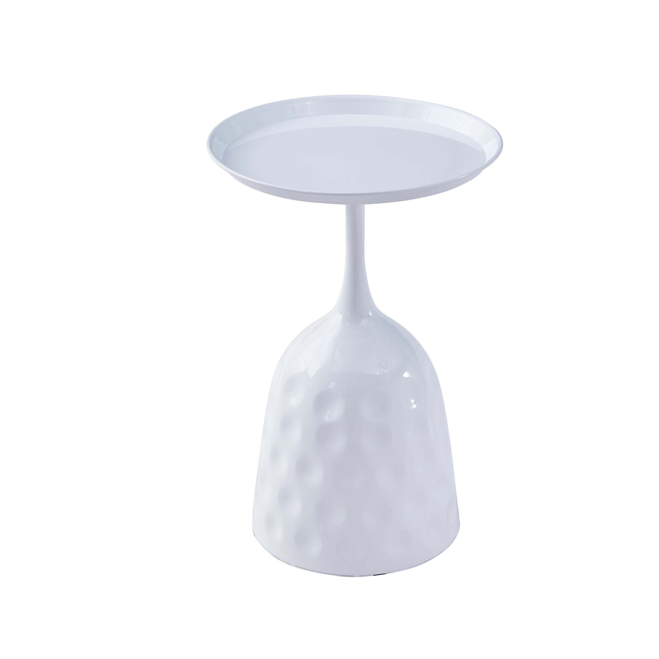 Ivy Bronx Versatile White Wine Cup Metal Side Table, Compact and ...