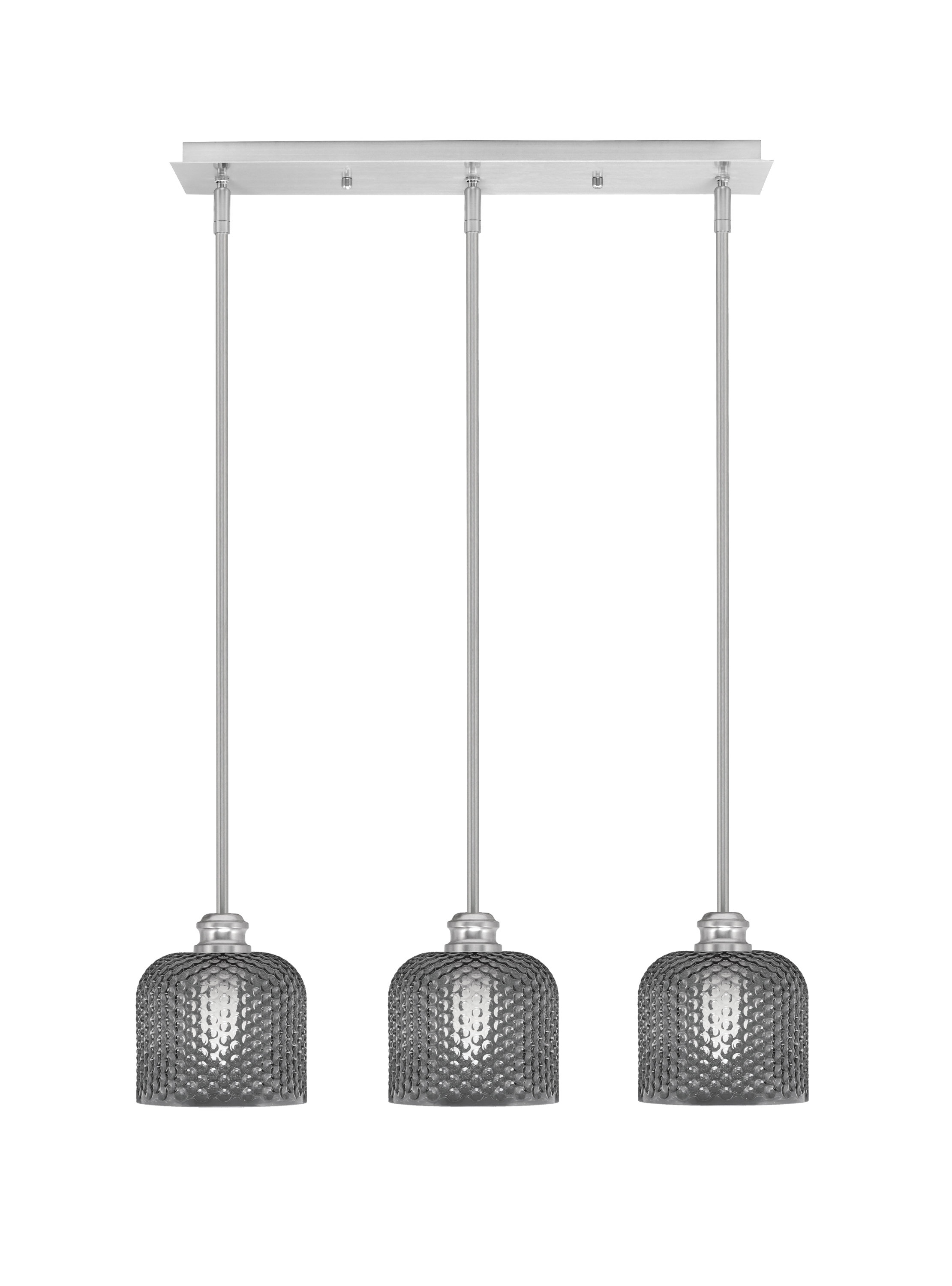 Toltec Lighting Edge 3 Light Linear Pendalier With 6" Glass | Wayfair