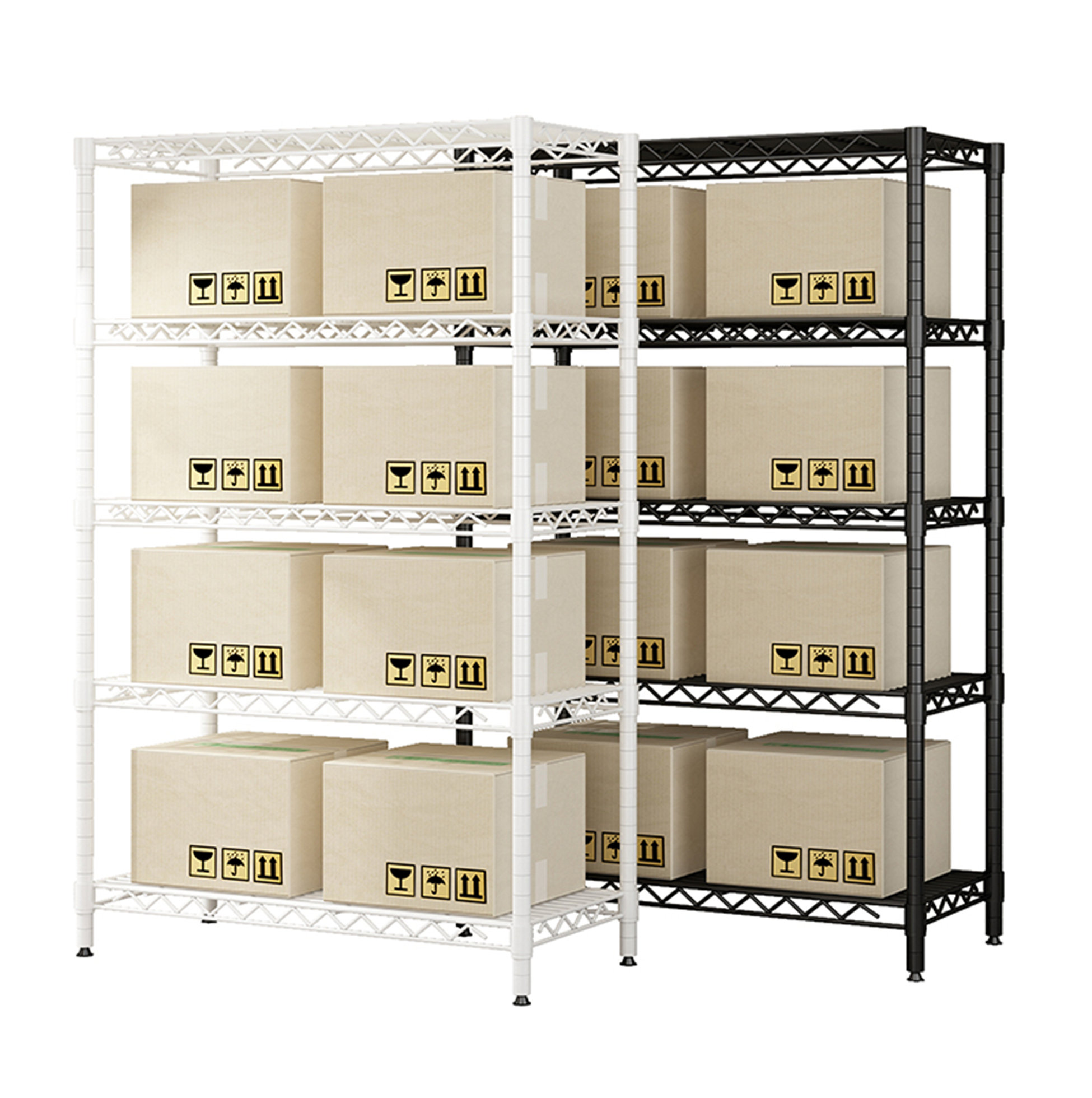 Mercer41 Wire Shelving Metal Storage Rack Adjustable Shelves, Standing ...