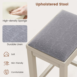 Winston Porter Upholstered Counter Stool with Solid Wood Frame | Wayfair