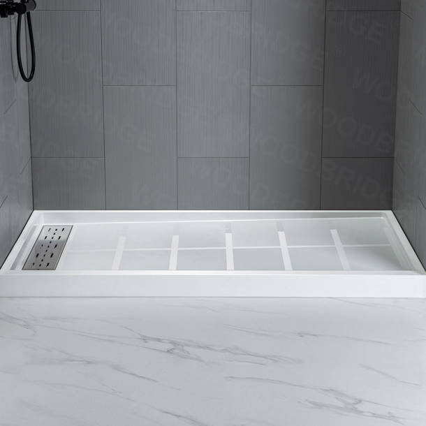 ANZZI Field Series 60'' W 36'' D Rectangular Double Shower Base | Wayfair