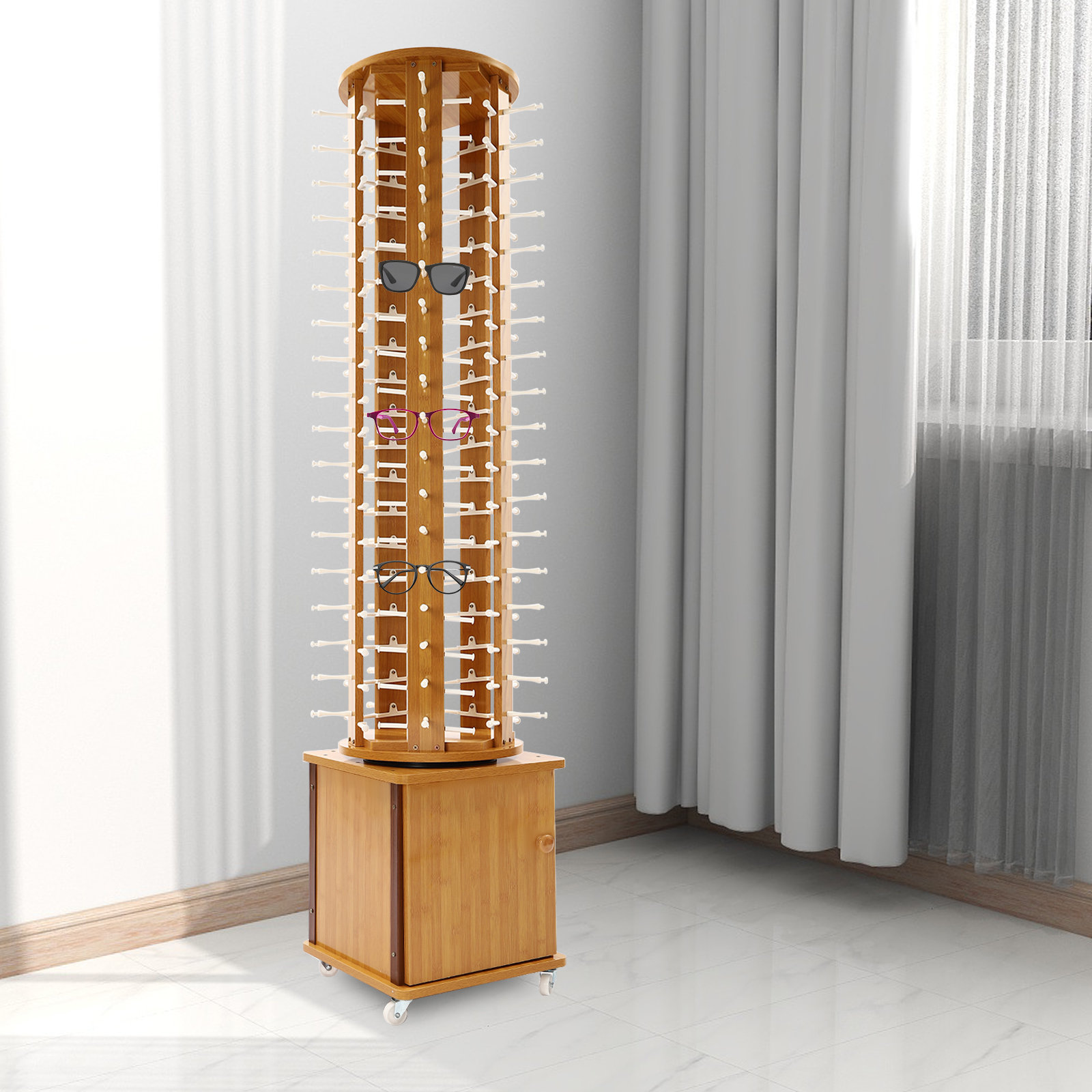 Hokku Designs 5-Sided Sunglasses Display Rack Storage Rack With Cabinet ...