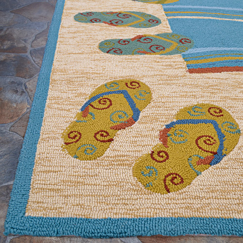 Highland Dunes Rundall Coastal Sand Multicolor Handmade Indoor Outdoor ...