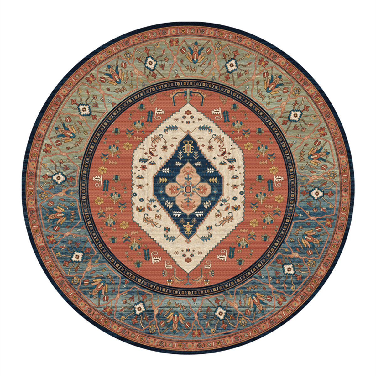Bungalow Rose Round Rug - Living Room, Coffee Table Mat, Bedroom ...