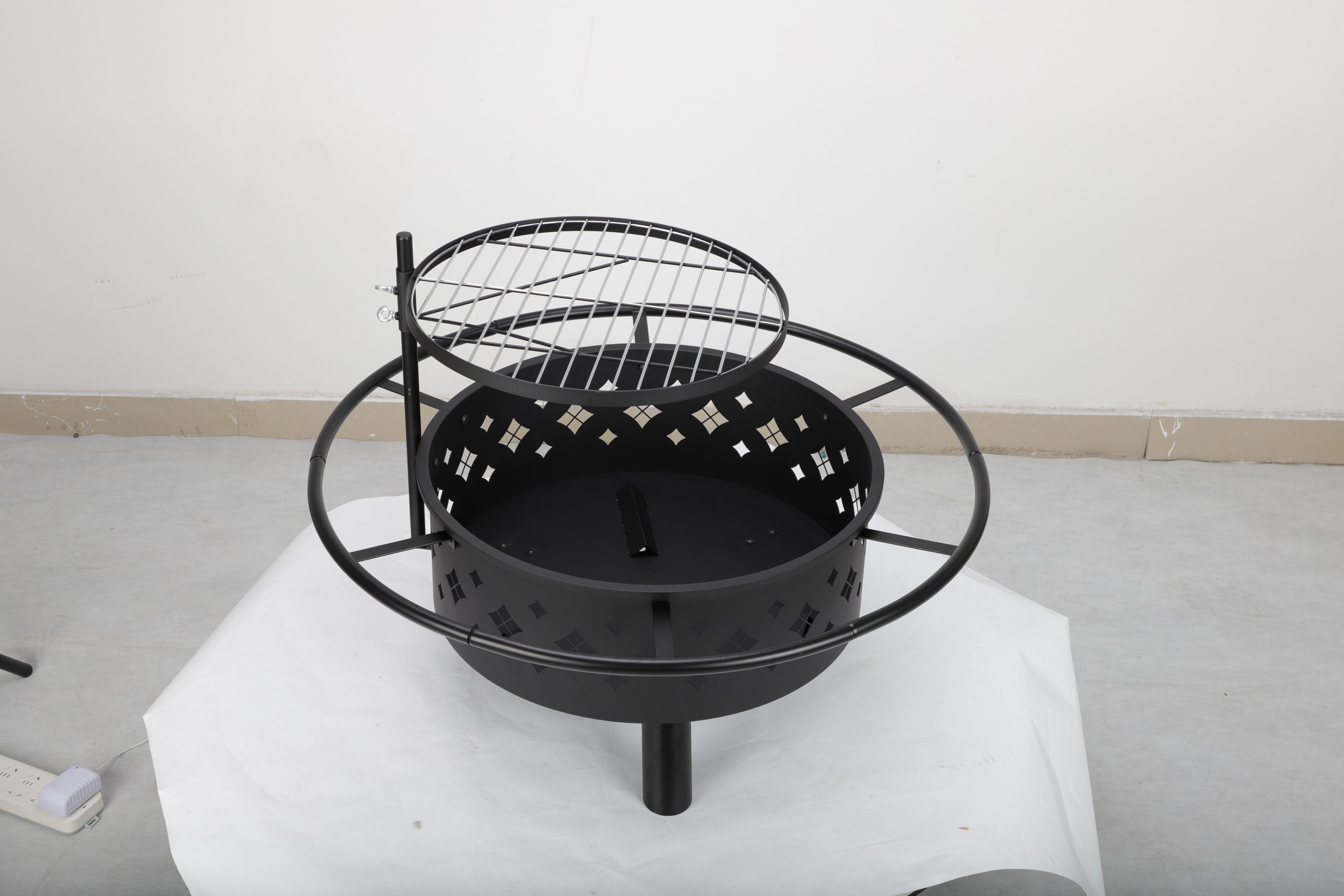 Ebern Designs Outdoor Fire Pit, Fire Pit With Grill, Bonfire Pit, 30 ...