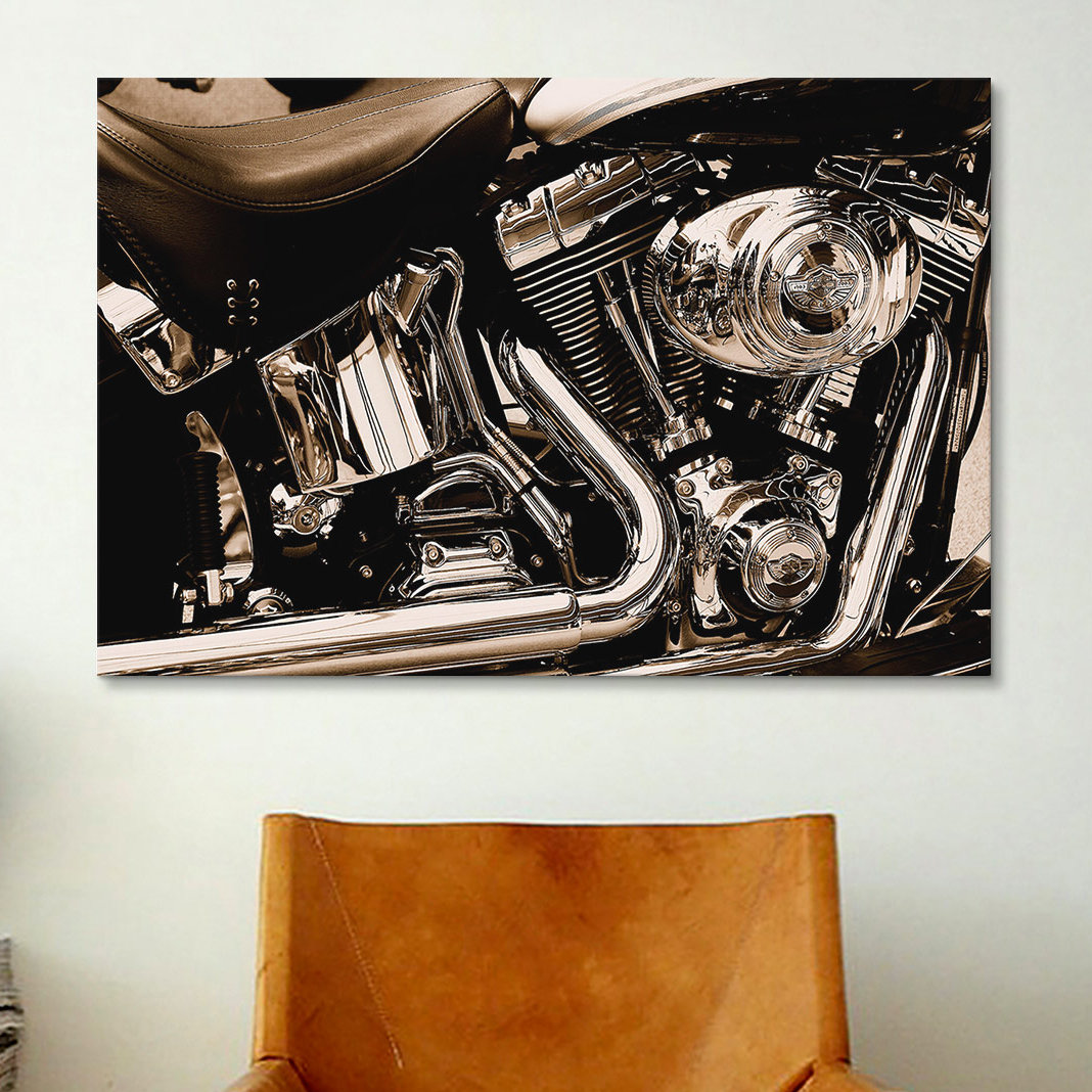 17 Stories Photography Harley Motorcycle Photographic Print on Canvas ...