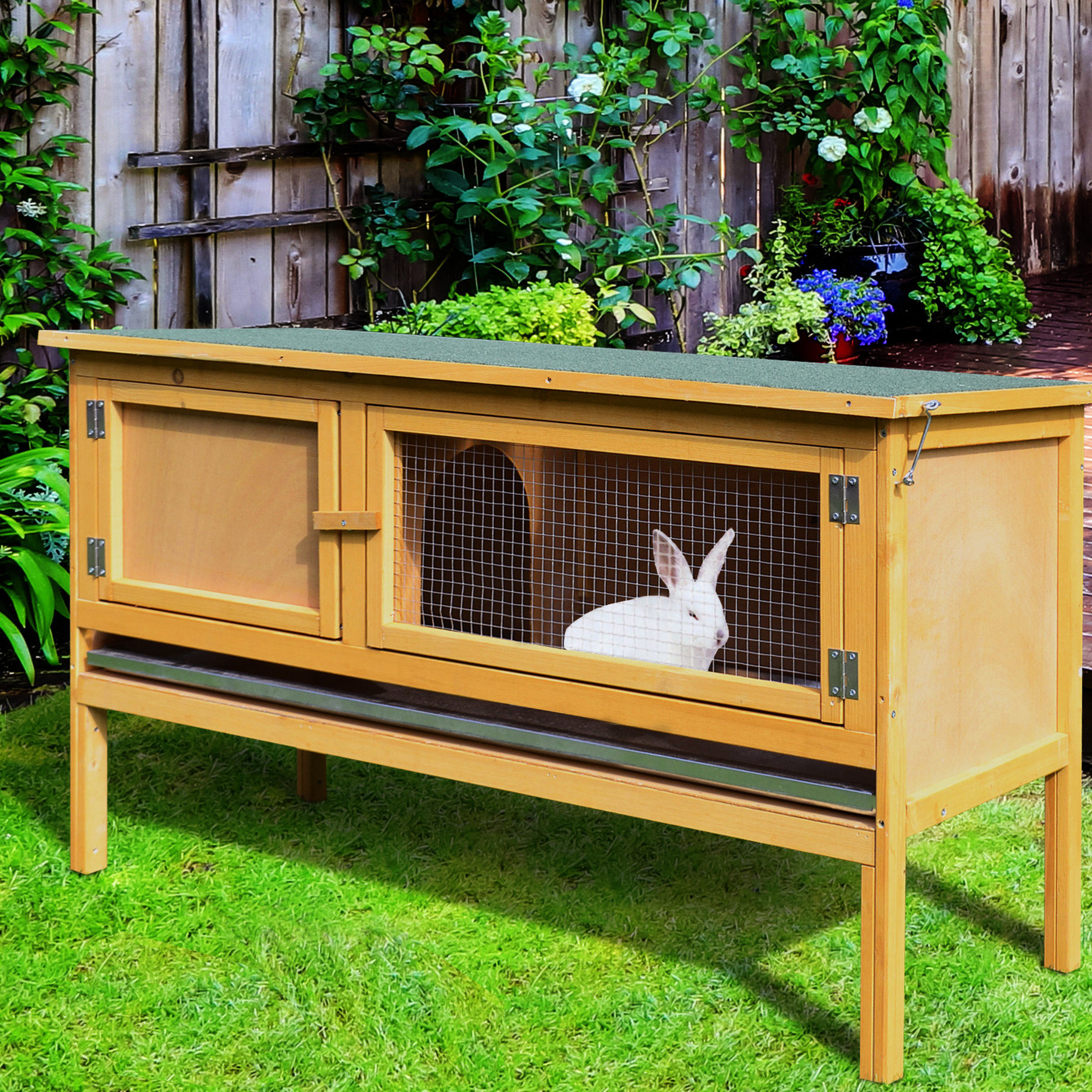 Tucker Murphy Pet™ Fir Wood Rabbit House In Yellow - Easy To Clean And ...