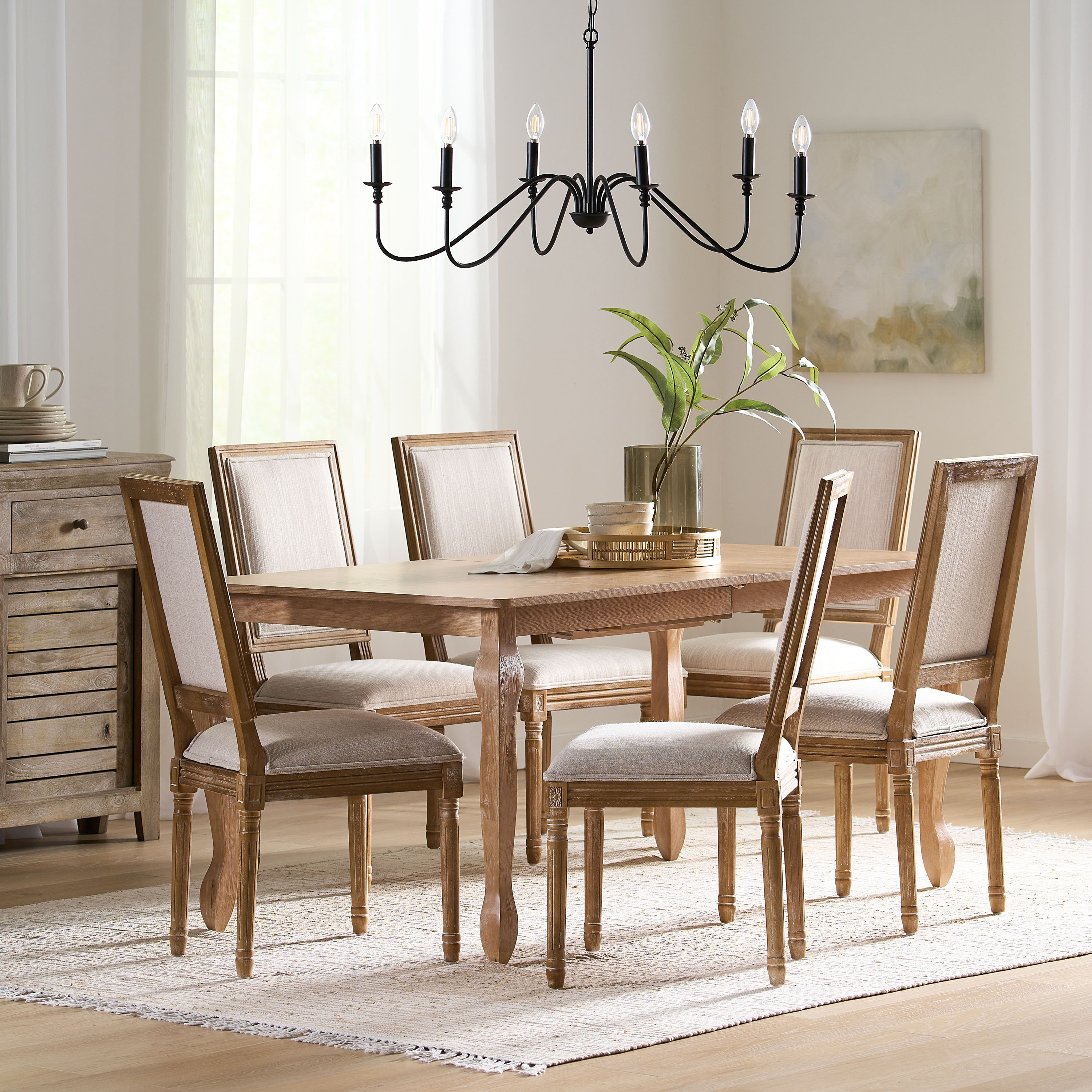 Laurel Foundry Modern Farmhouse® Phebe Fabric And Rubberwood Expandable ...