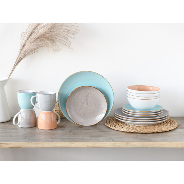 Creatable VINTAGE NATURE 16 Piece Porcelain China Dinnerware Set ...