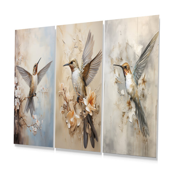 Lark Manor™ Fluttering Floral Hummingbird - Hummingbird Metal Wall ...