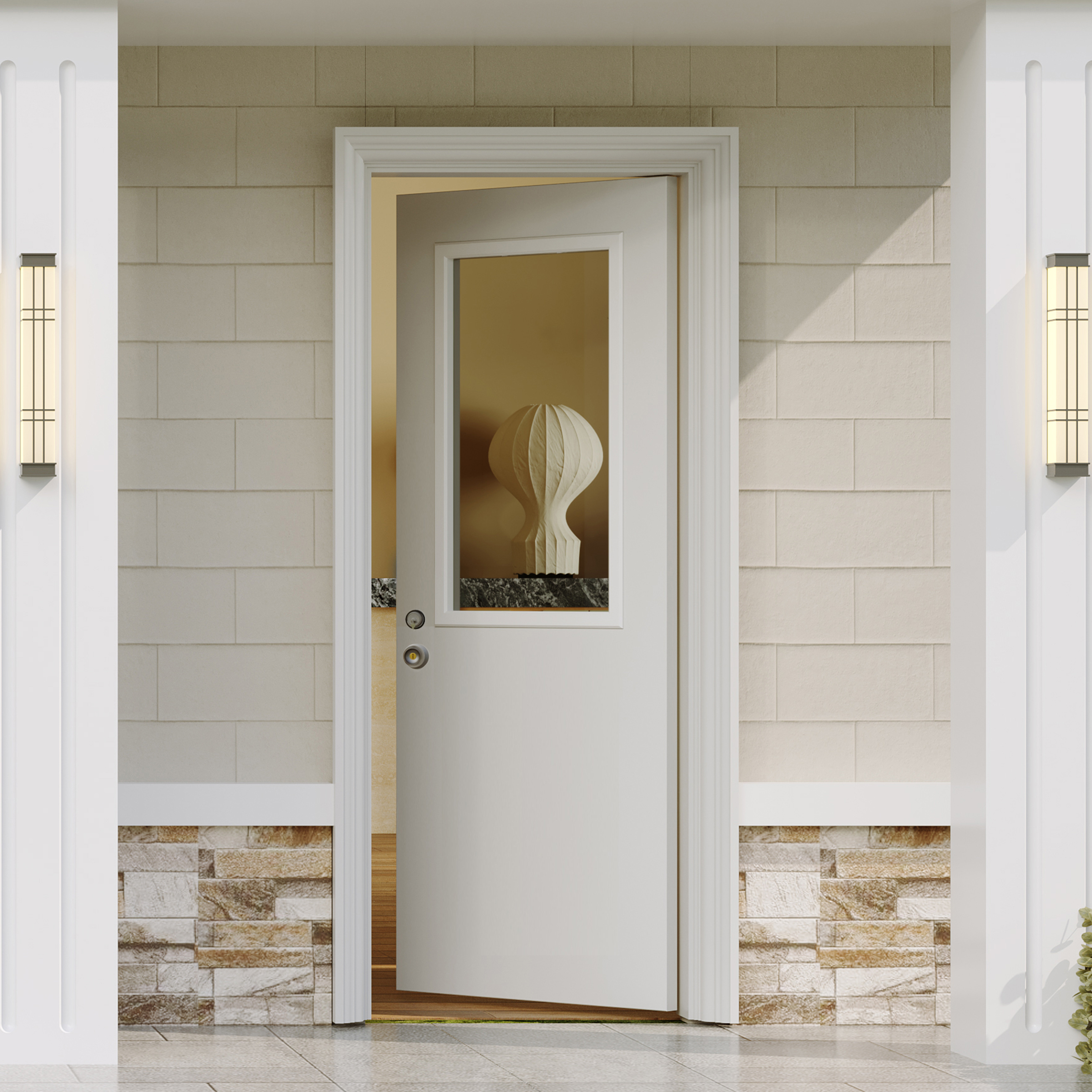 DOOOLI Entry Door Slab With Sound-Reducing Frame & Threshold – 1-Lite ...