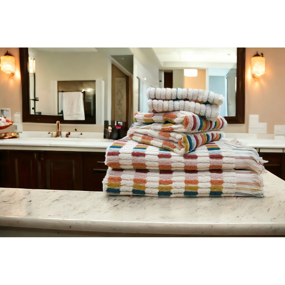 Gracie Oaks Home Shaggy Ribbed, 100% Cotton, Soft Luxury Absorbent Bath ...