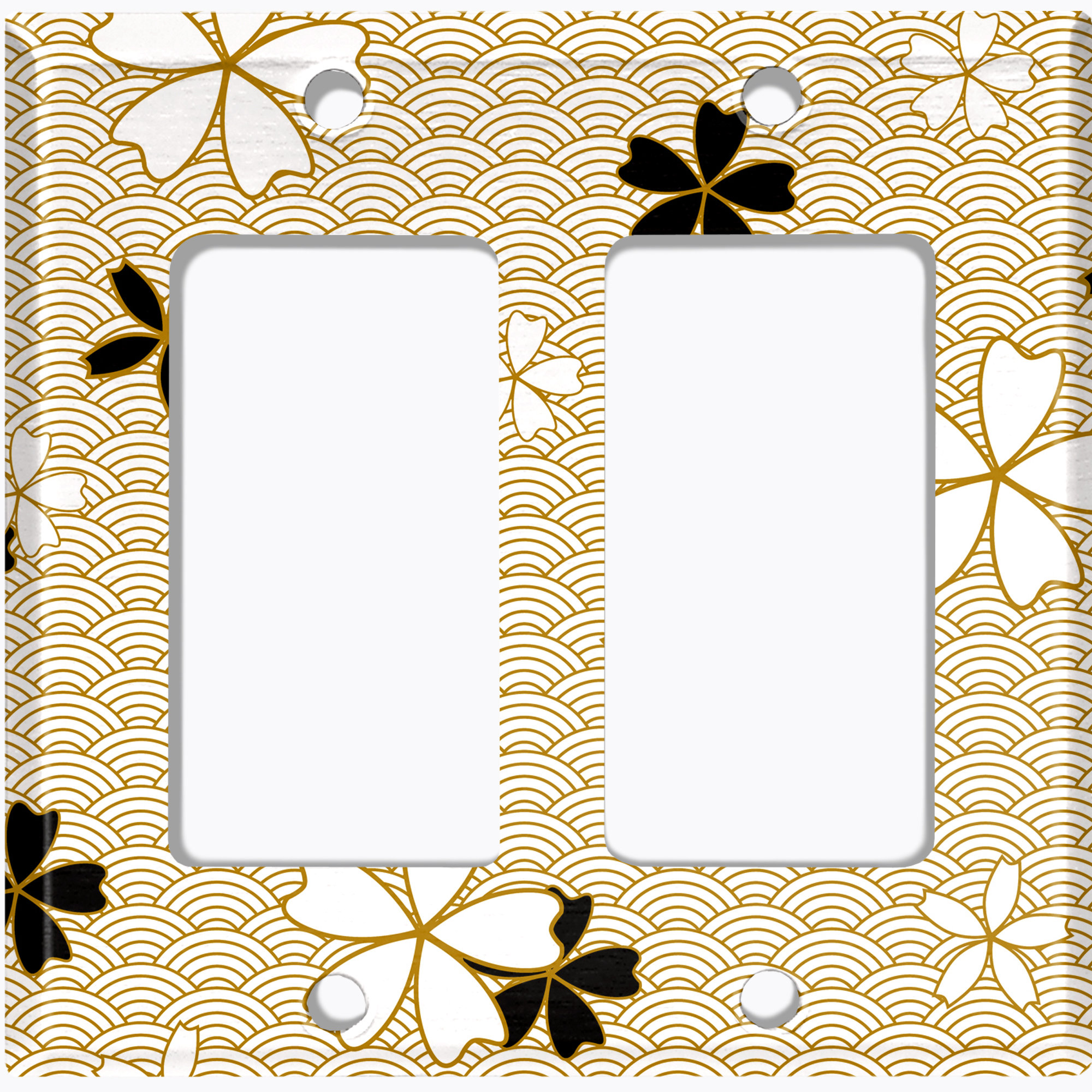 WorldAcc Metal Light Switch Plate Outlet Cover (Japanese Pattern Flower ...
