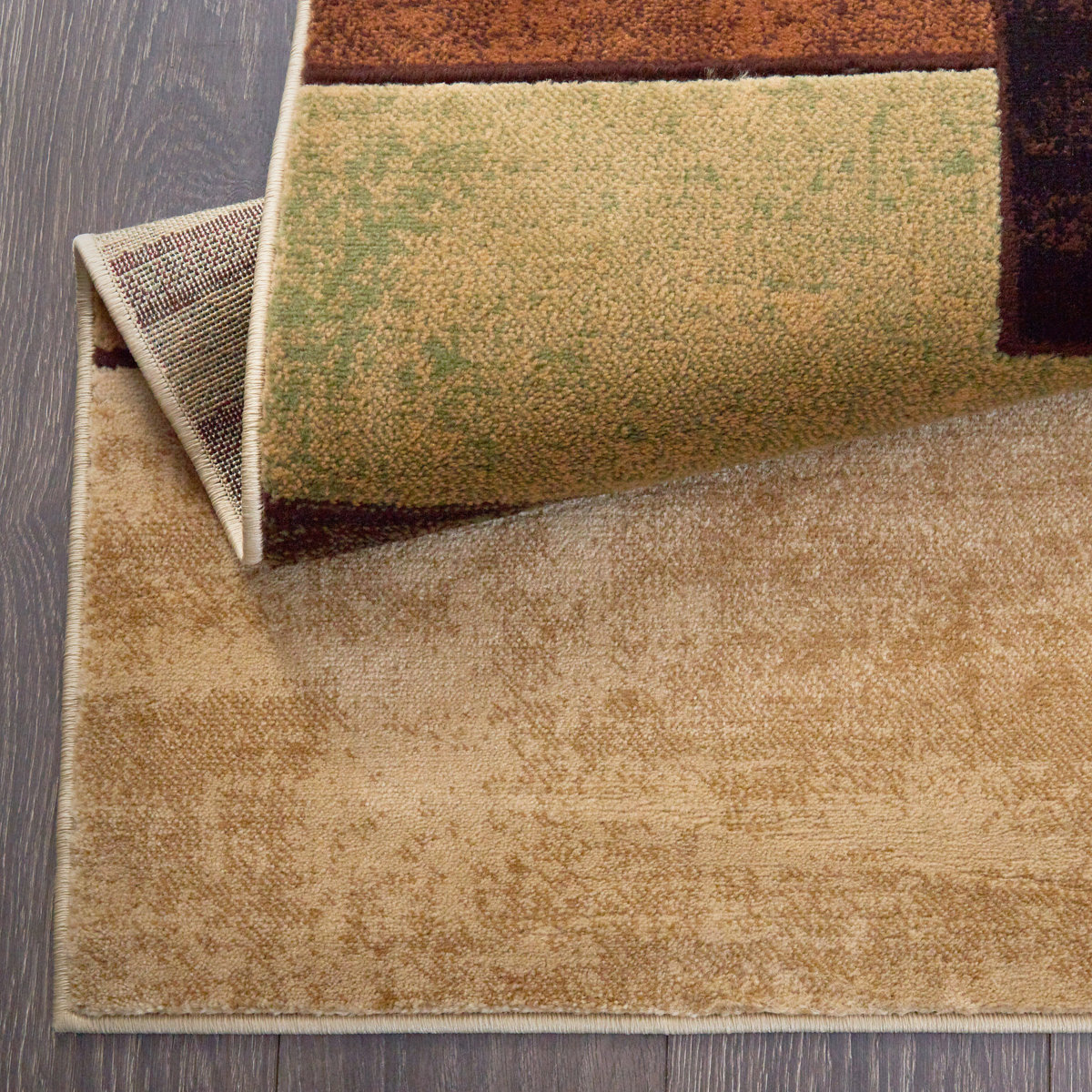 Winston Porter Amalyn Geometric Brown/Green Area Rug & Reviews | Wayfair