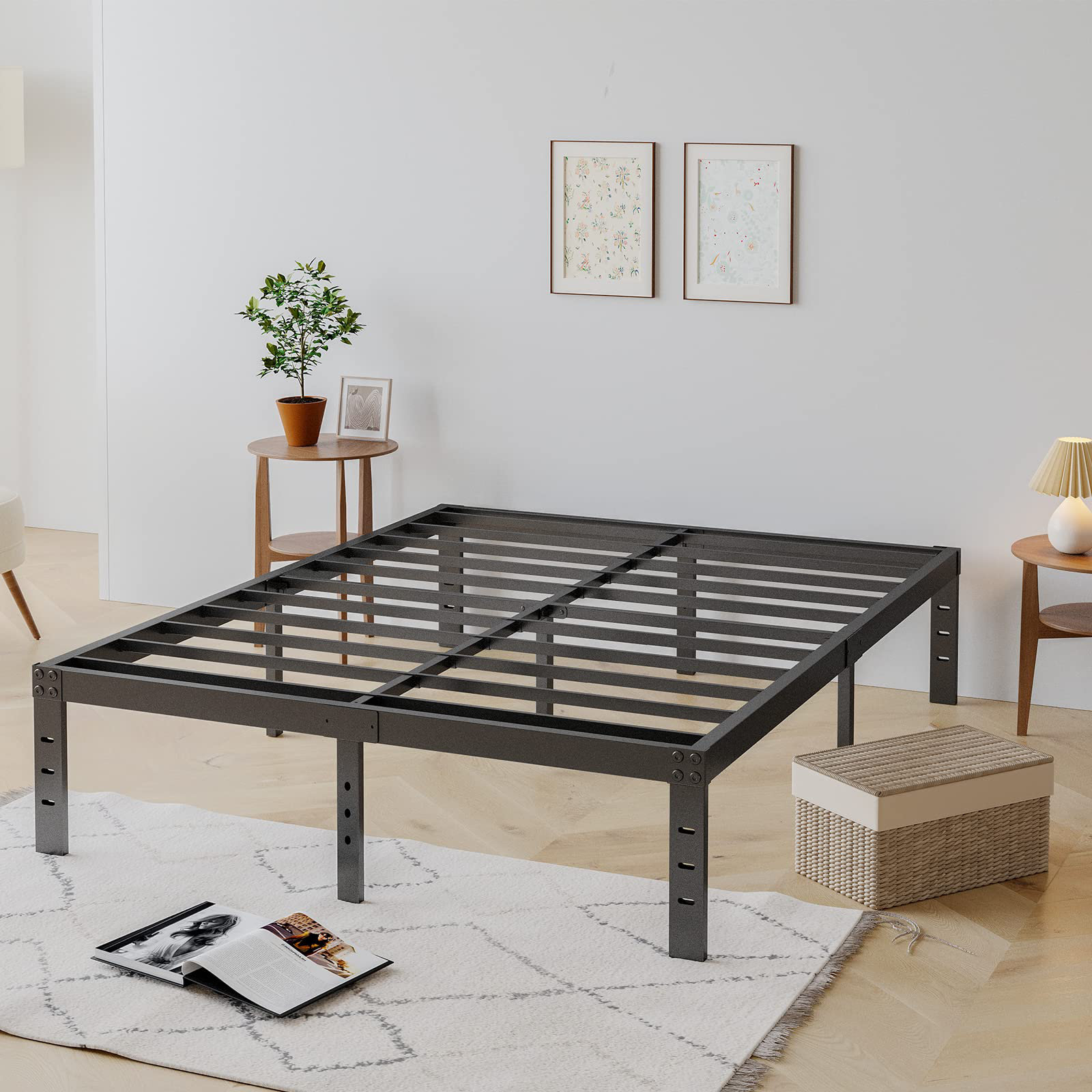 Alwyn Home Heavy Duty Noiseless 14'' Metal Platform Bed Frame, No ...