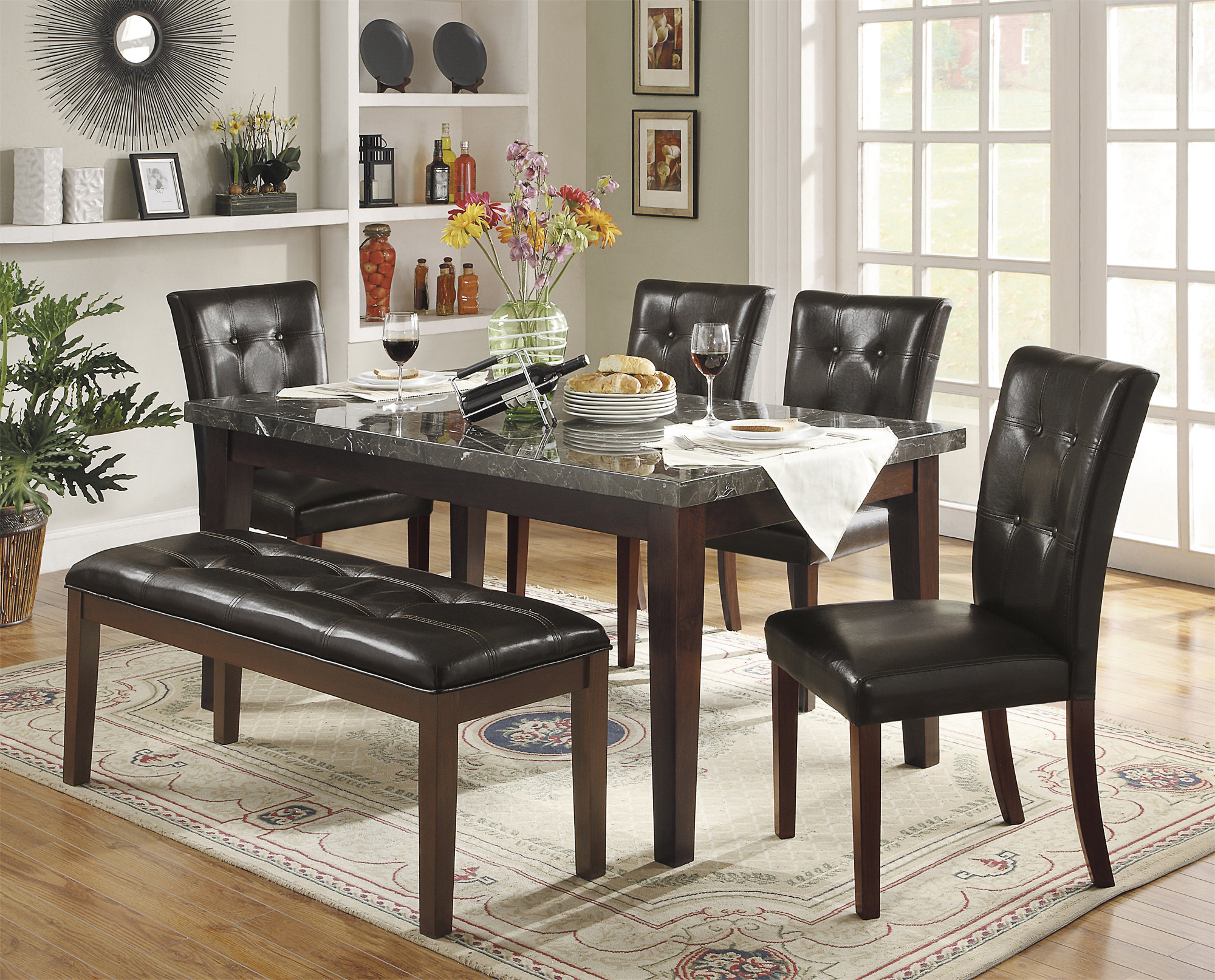 Wildon Home® Wooden 6Pc Dining Table Set, Kitchen Table Set,dining ...