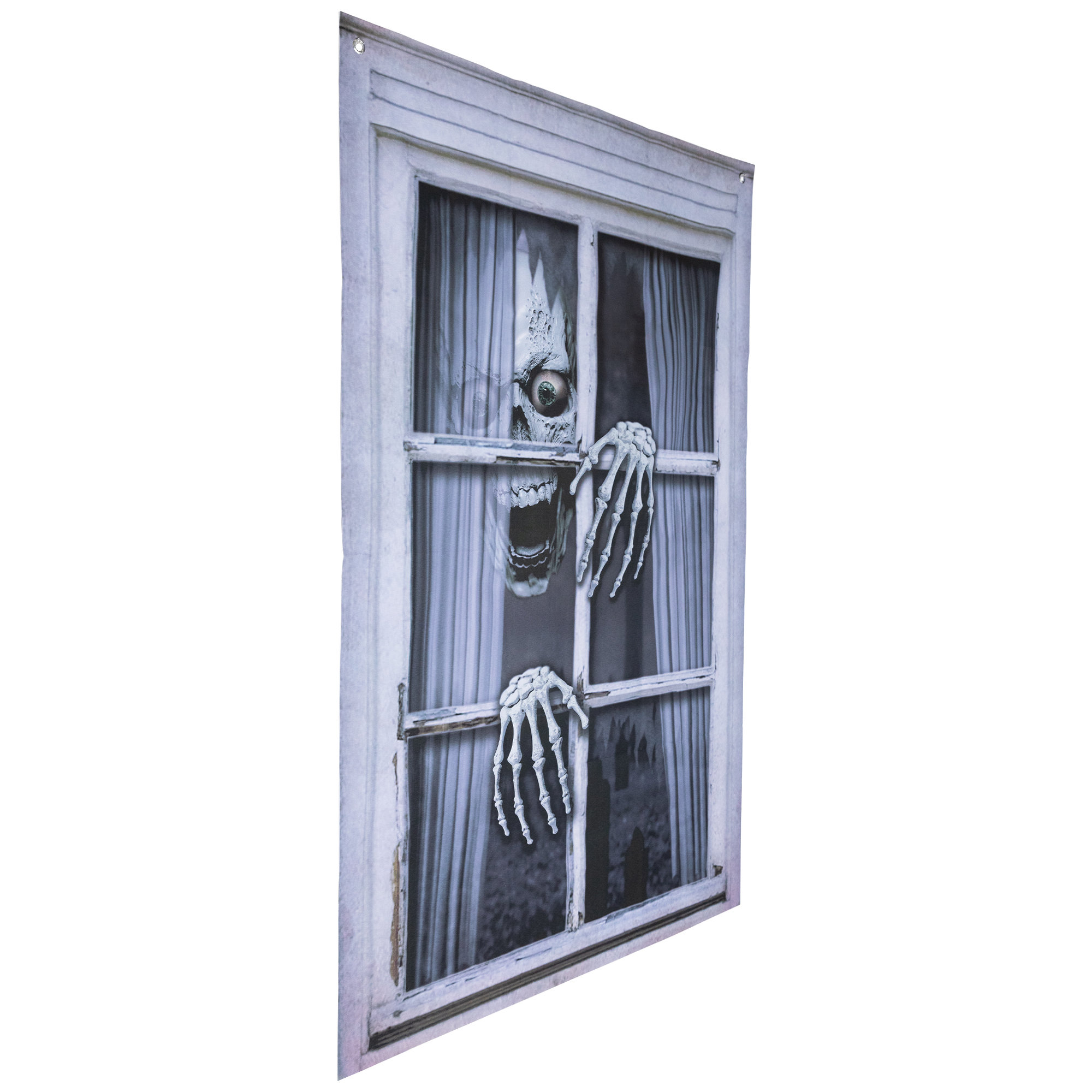 Northlight Seasonal Scary Skeleton Window Cover Halloween Decoration ...