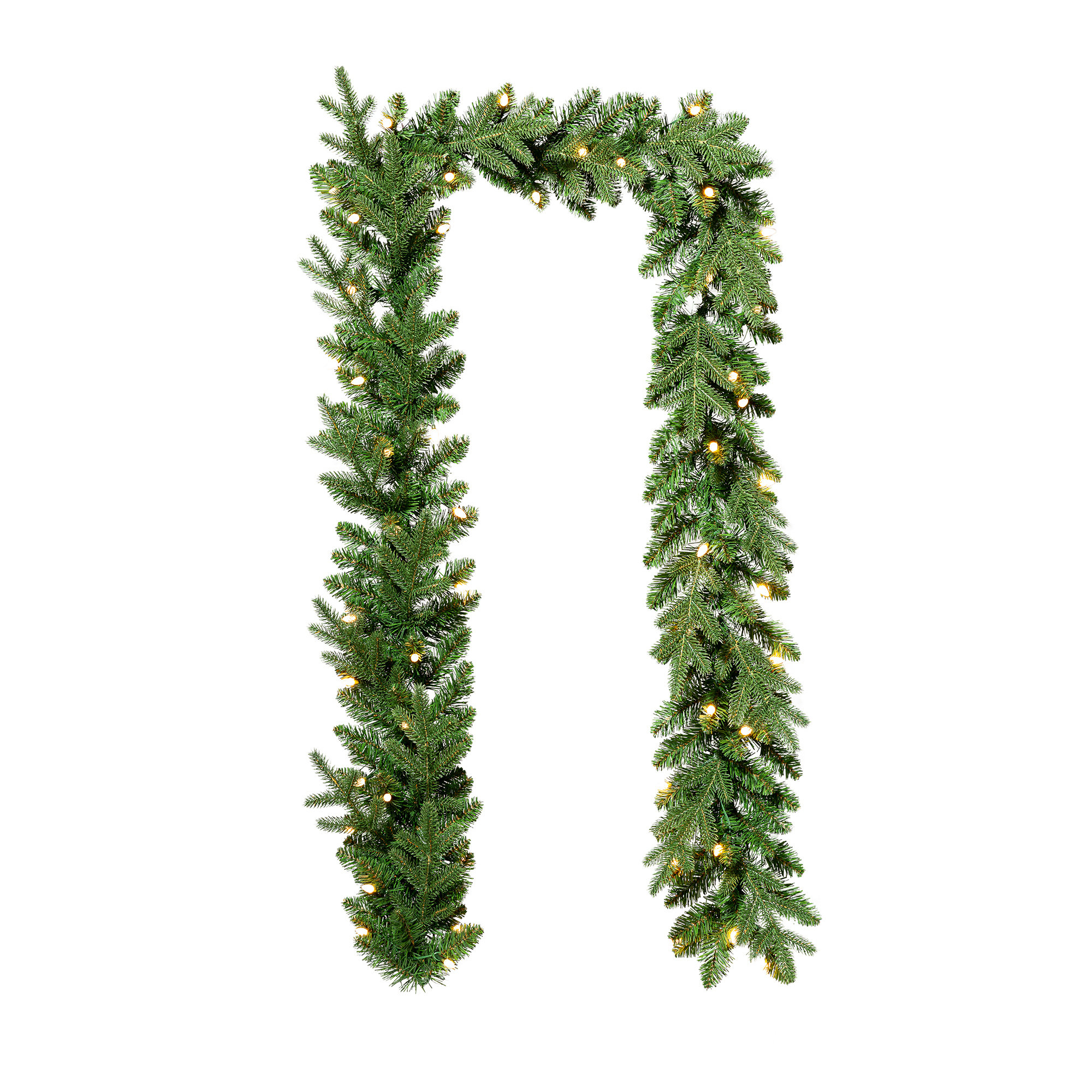 The Holiday Aisle® 9' Pre-Lit Greenery Artificial Christmas Garland ...
