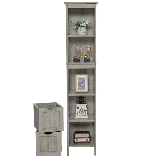 Loon Peak® 3 Tier Shelf Floor Storage Cabinet With 2 Drawers, 55.7 ...