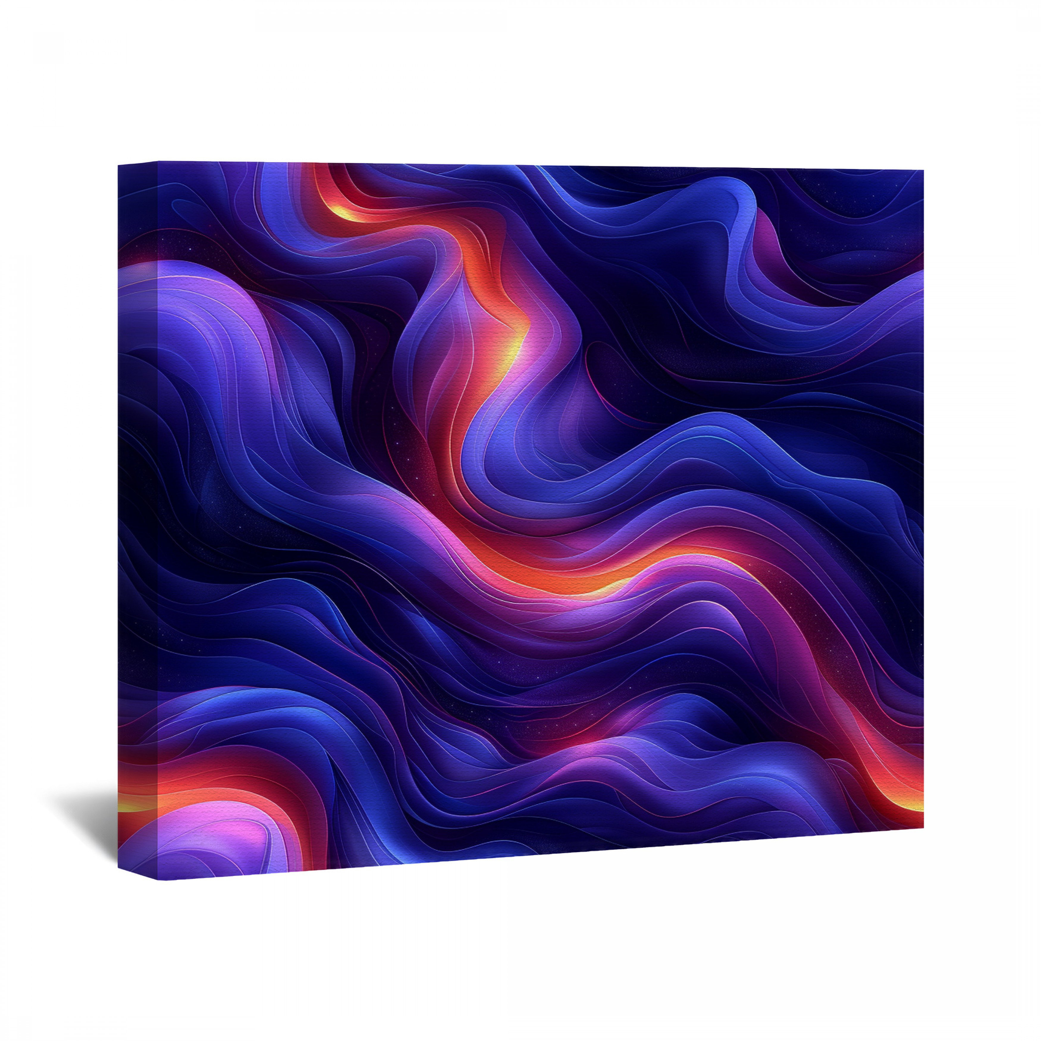 Ivy Bronx Abstract Waves Canvas Wrap - Abstract Wall Decor | Wayfair