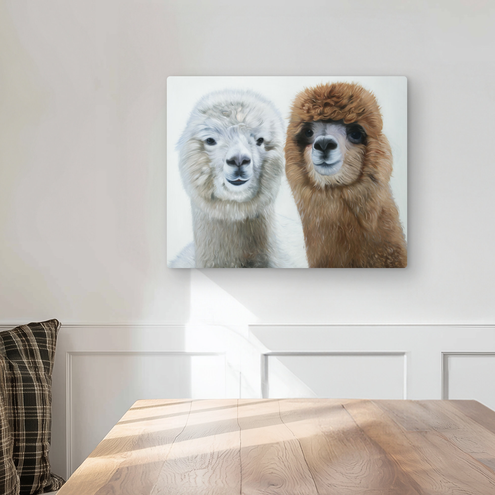 Begin Edition International Inc. Two Lamas - Hygge Animals Metal Print ...