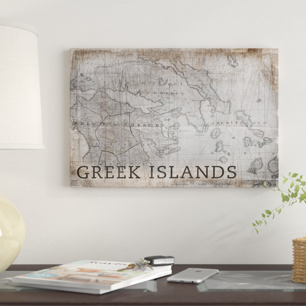 East Urban Home Greek Islands Map, Vintage by PI Galerie - Gallery ...