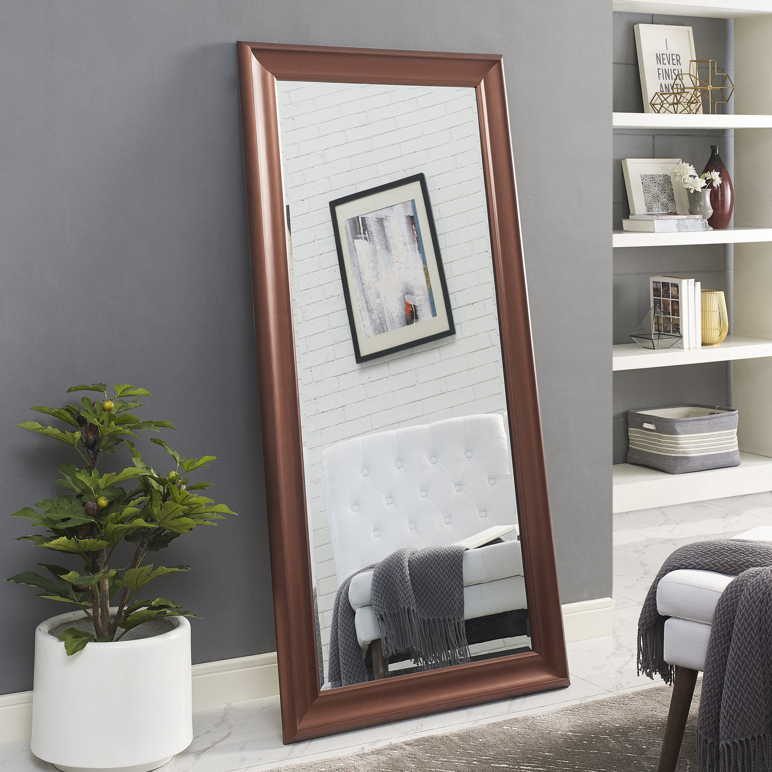 Red Barrel Studio® Duwaine Faux Wood Rectangle Mirror & Reviews | Wayfair