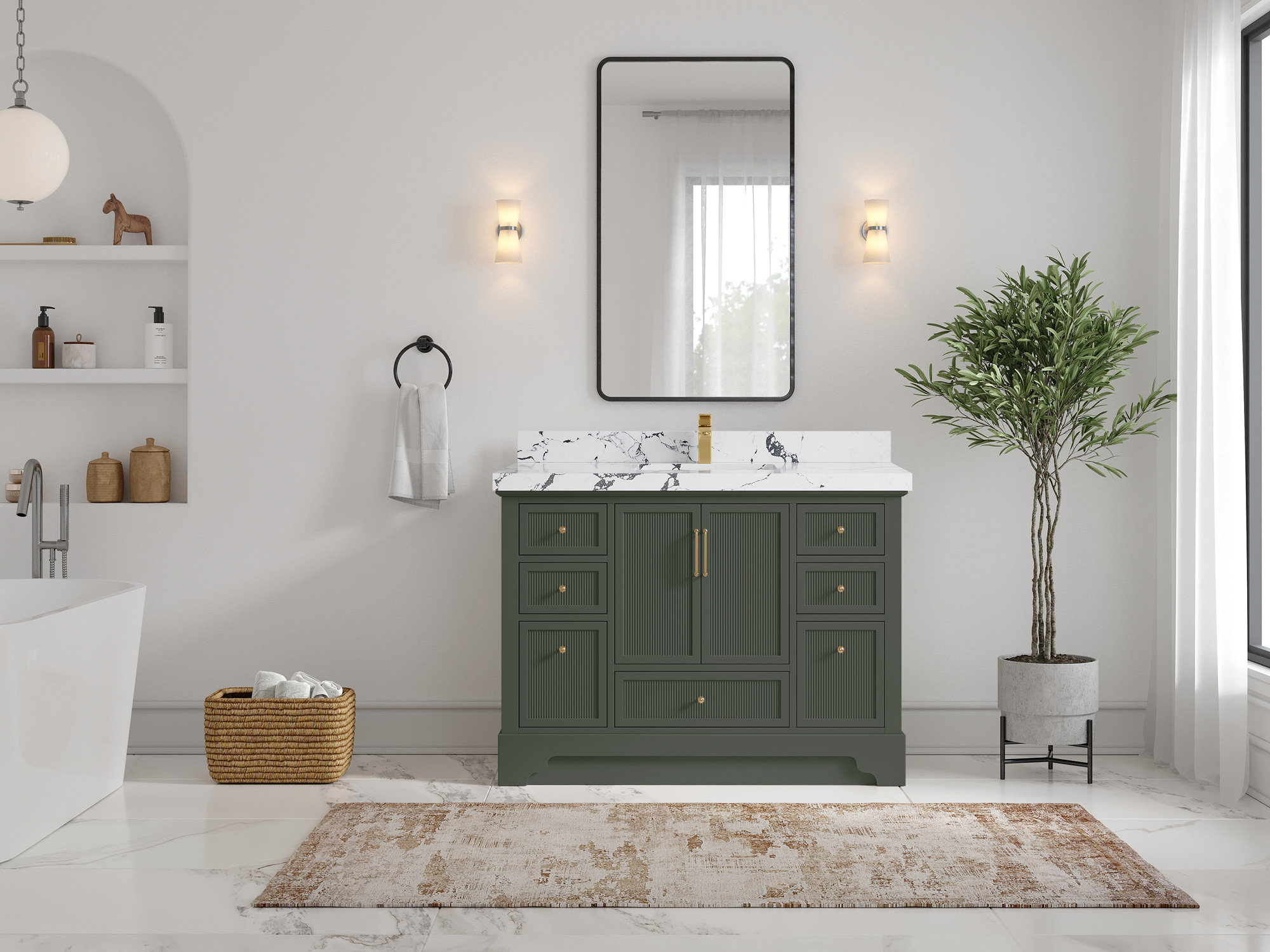 Willow Collections 48 In. W X 22 In. D Alys Single Sink Bathroom Vanity ...