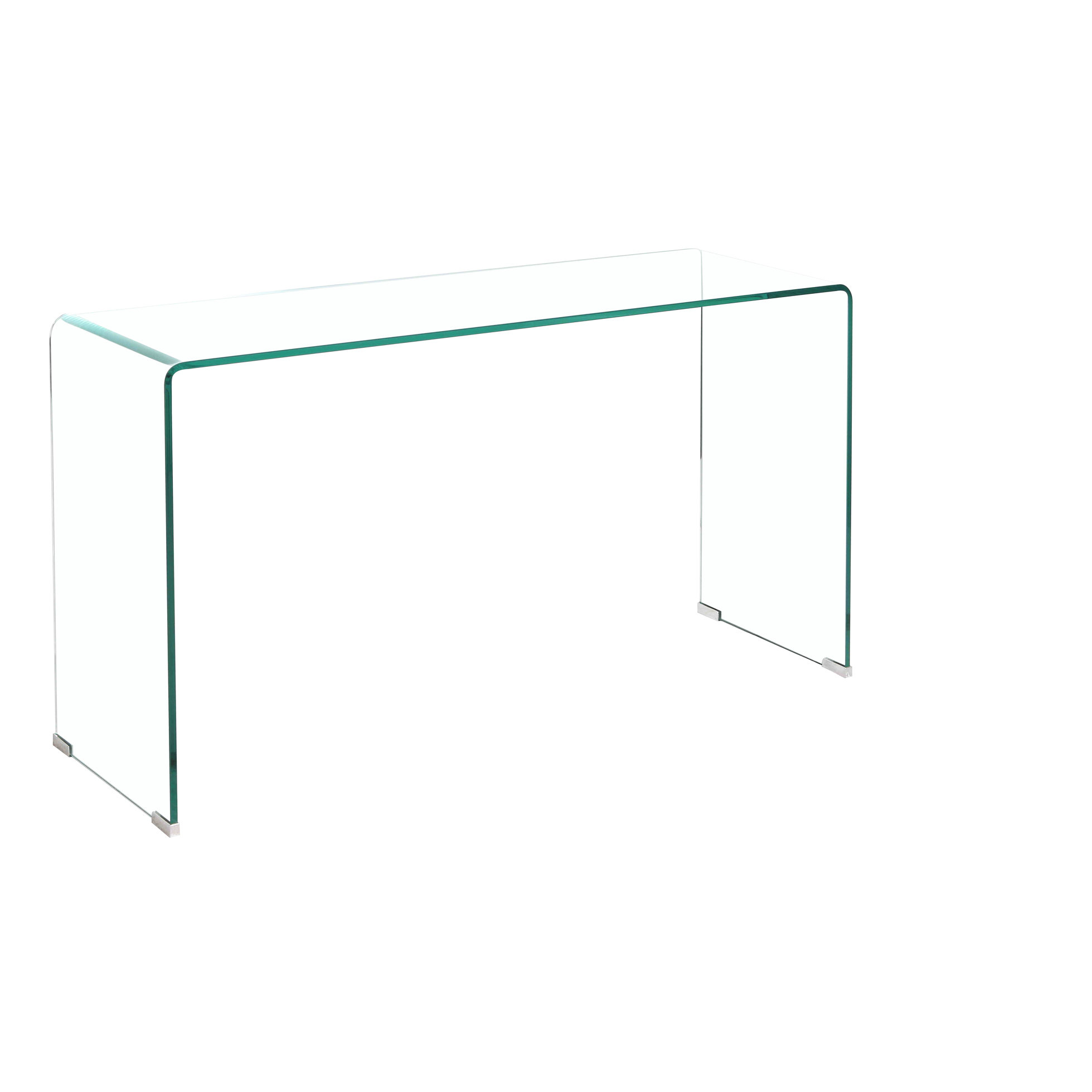 Latitude Run® Transparent Tempered Glass Writing Desk - Functional And ...