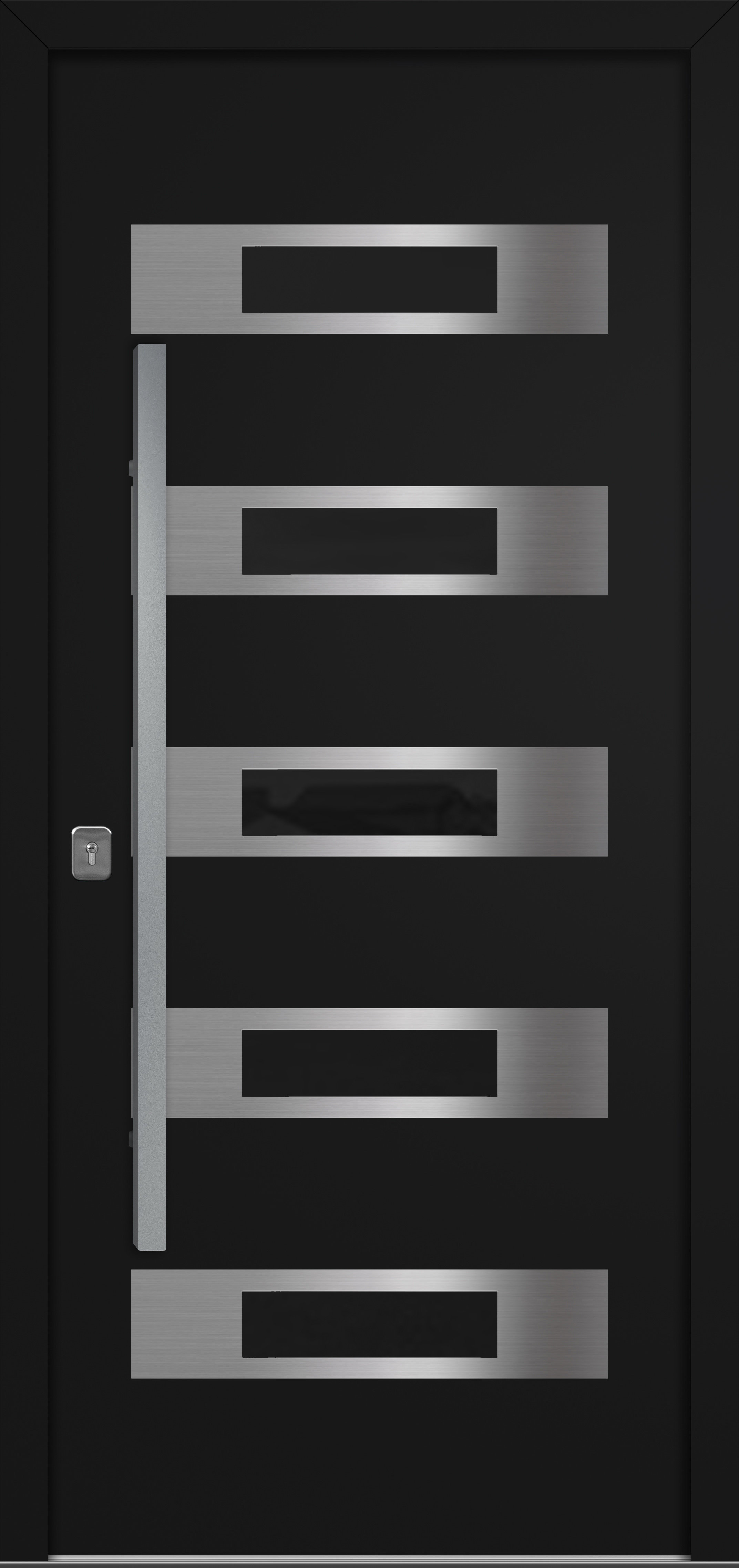 Nova Hardware Modern Exterior Entry Steel Door 36in x 80in - Inox S5 ...